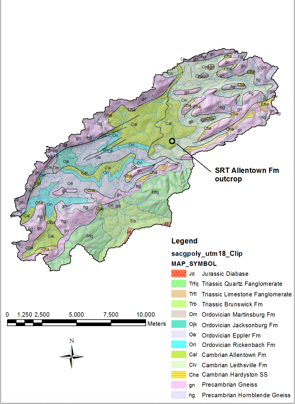 Allentown Formation Rock Outcrop